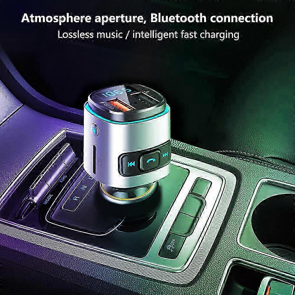 Bluetooth FM Transmitter for Car - QC3.0 - LED Backlit - Wireless Music ...