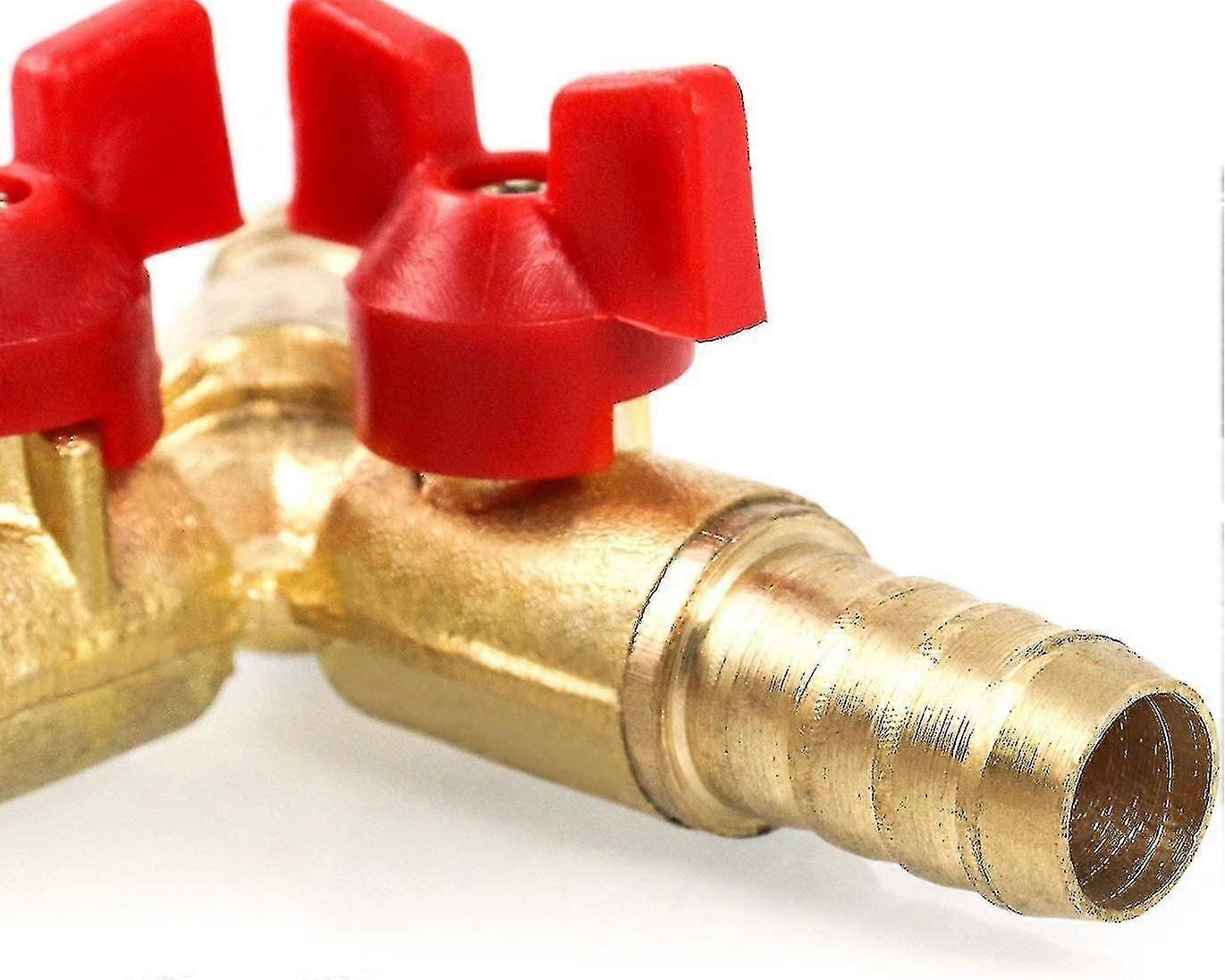 Wabjtam 3 Way Splitter Hose Connector, Brass Zinc Alloy, 10mm Ball ...