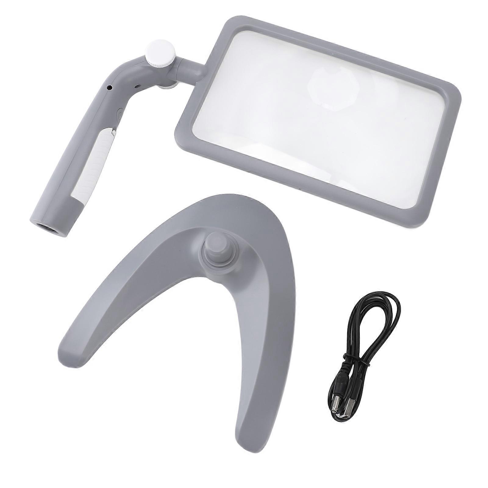 Magnifying Glass with Light Stand 48 LEDs 2.5X Rotating 3 Color Temp ...