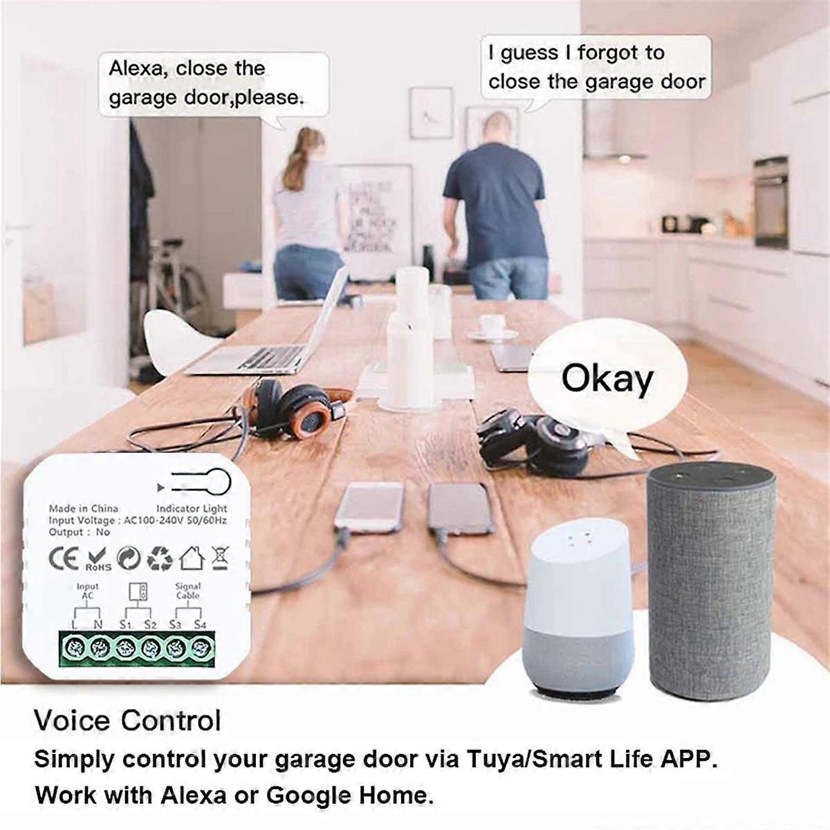 Tuya Smart Life WiFi Garage Door Opener Controller with Sensor App ...