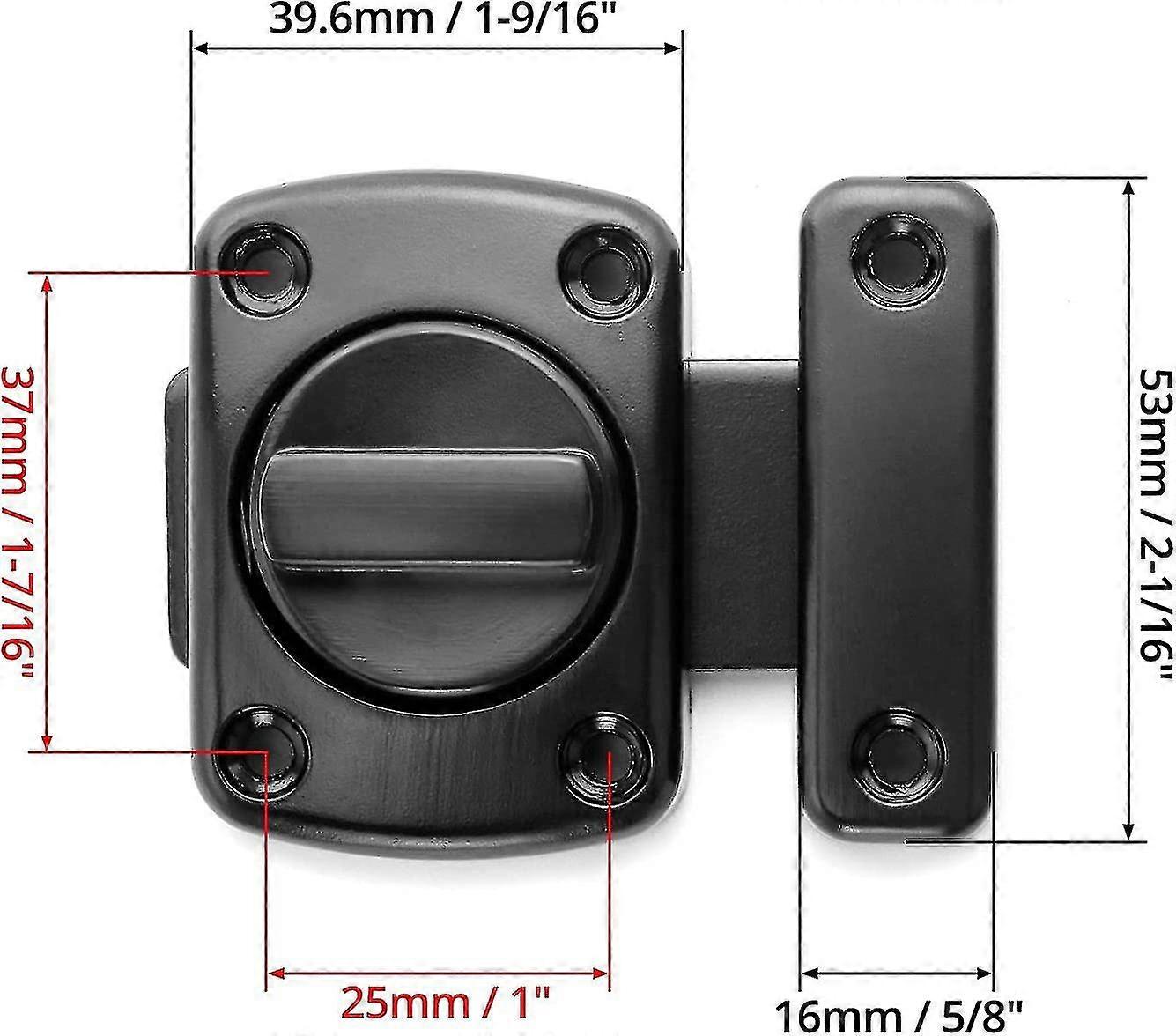 2 Pack Rotate Bolt Latch Gate Latches Safety Door Lock,black | Fruugo UK