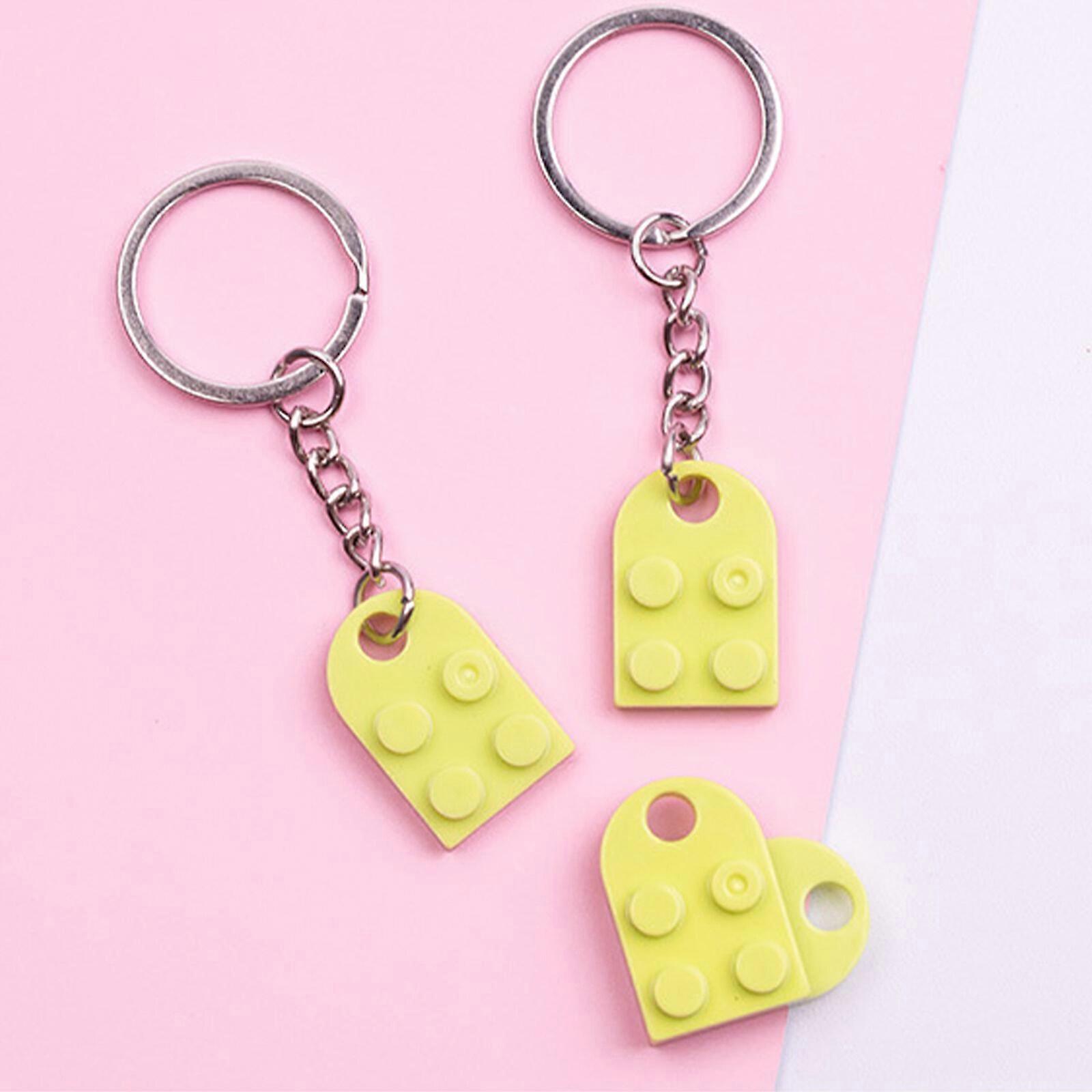 100%New, Cute Love Heart Brick Keychain for Couples Friendship Girl Boy ...