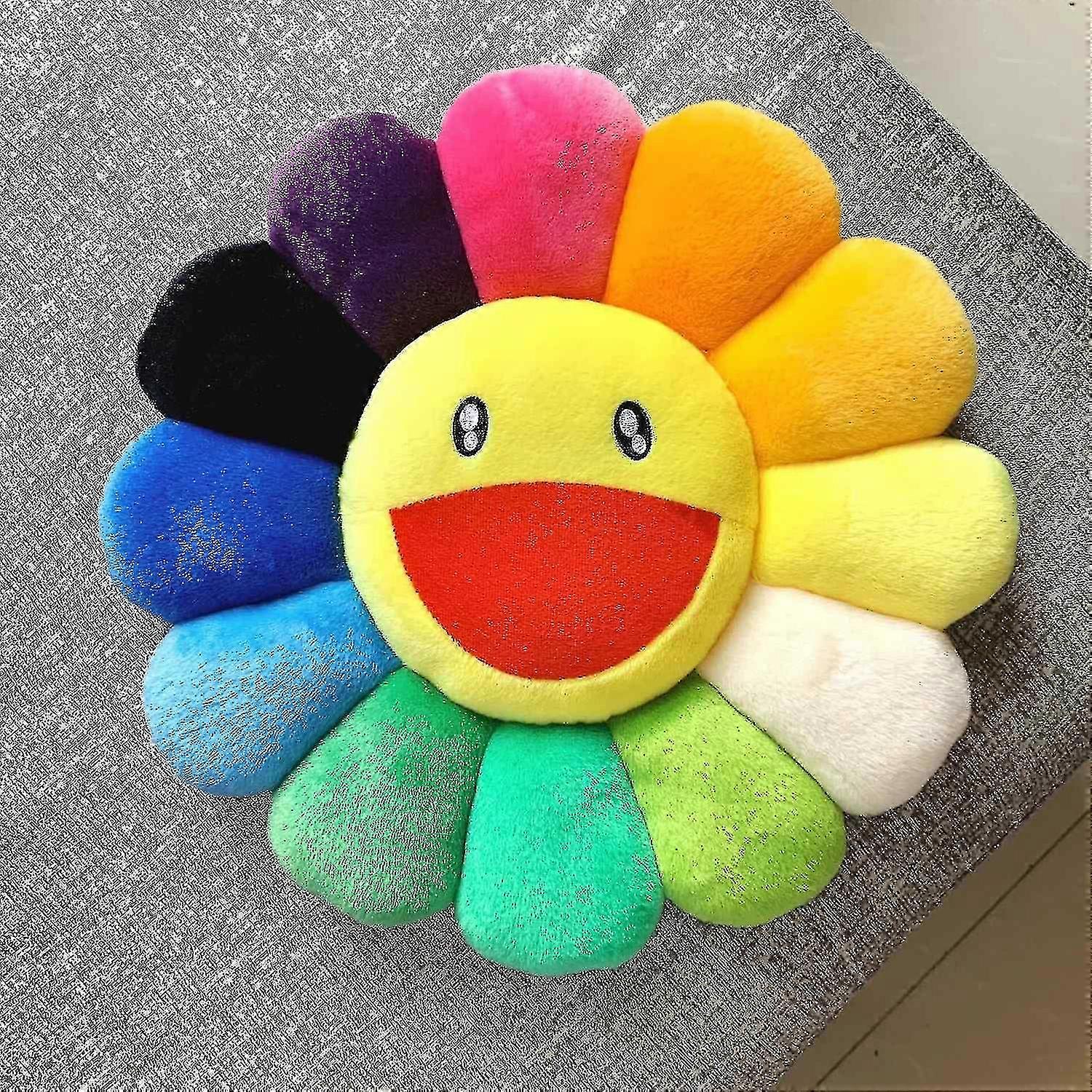 Rainbow Flower Pillow Plush Stuffed, Colorful Yellow, 40cm | Fruugo AU