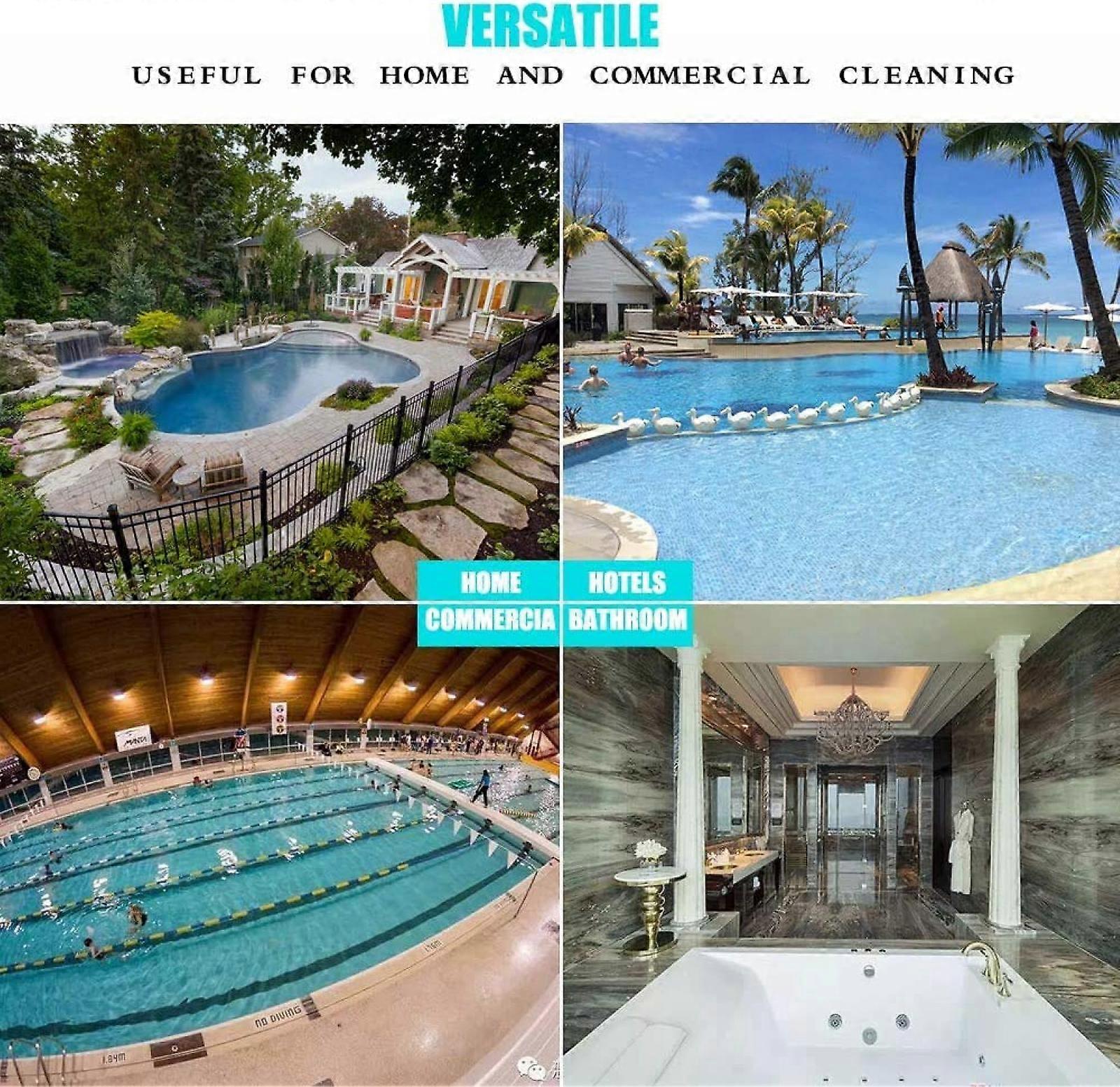 Swimming Pool Wall & Tile Brush,18" Heavy Duty Vinyl Polished Aluminum ...