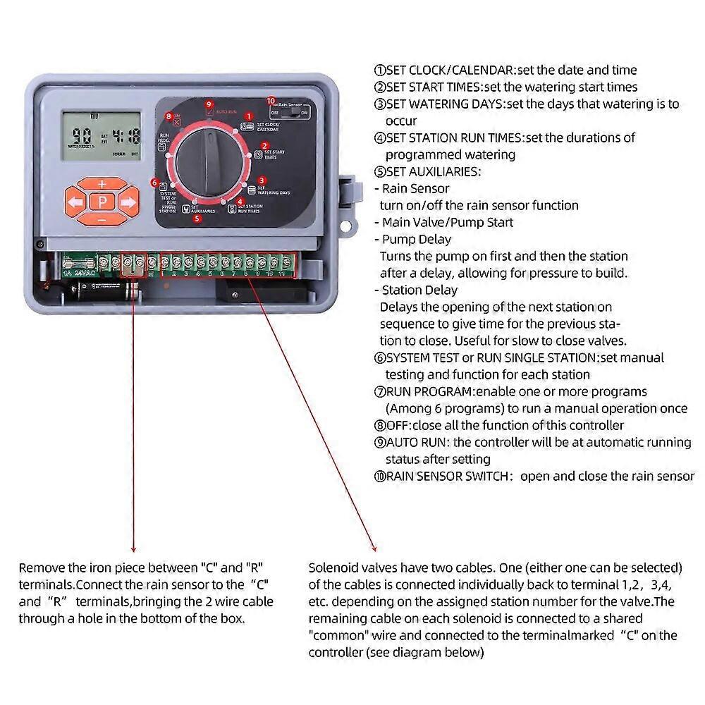 Water Timers 11 Station Garden Automatic Irrigation Controller Water ...