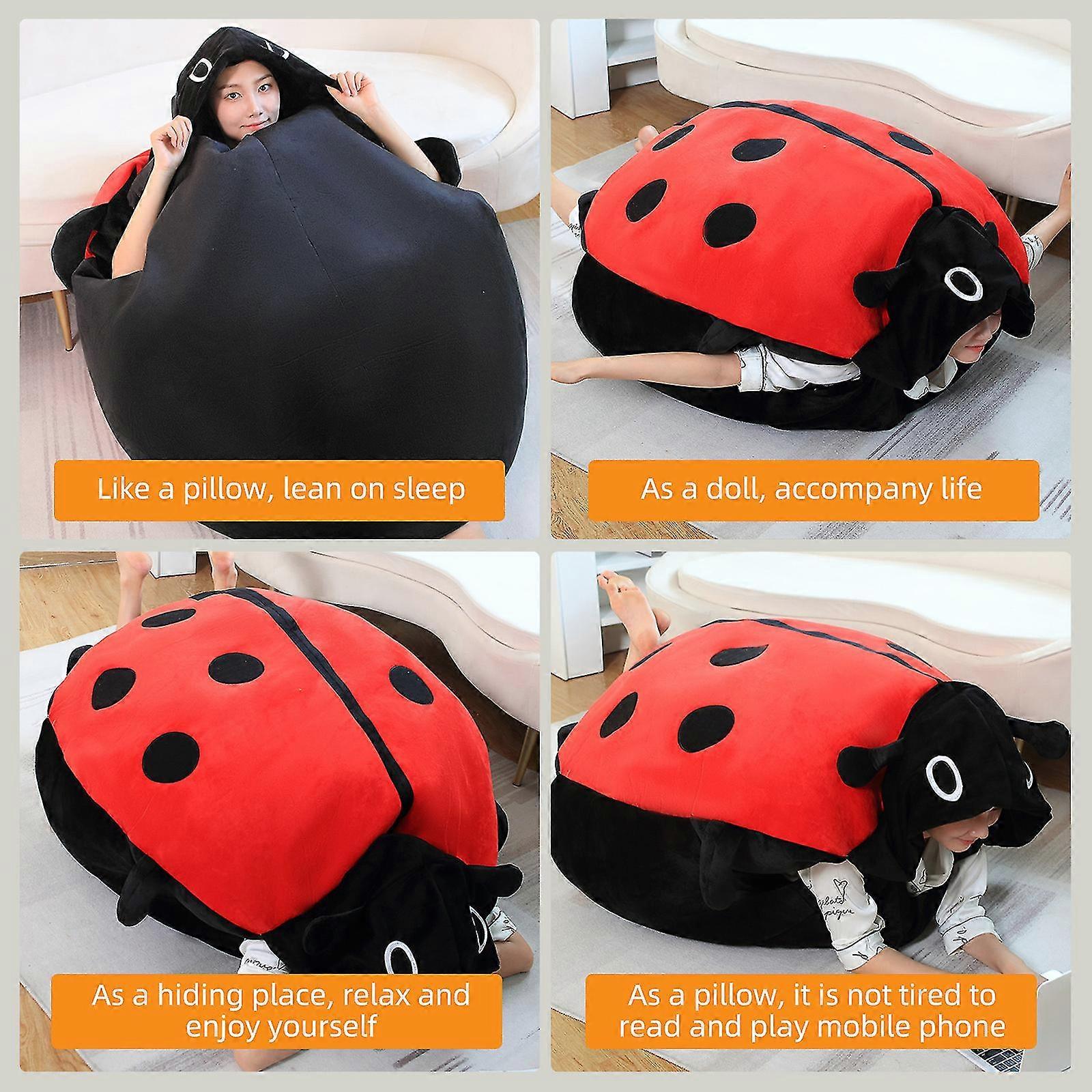 Wearable Ladybug Pillow Cute Warm Sleeping Wearable Plush Removable ...