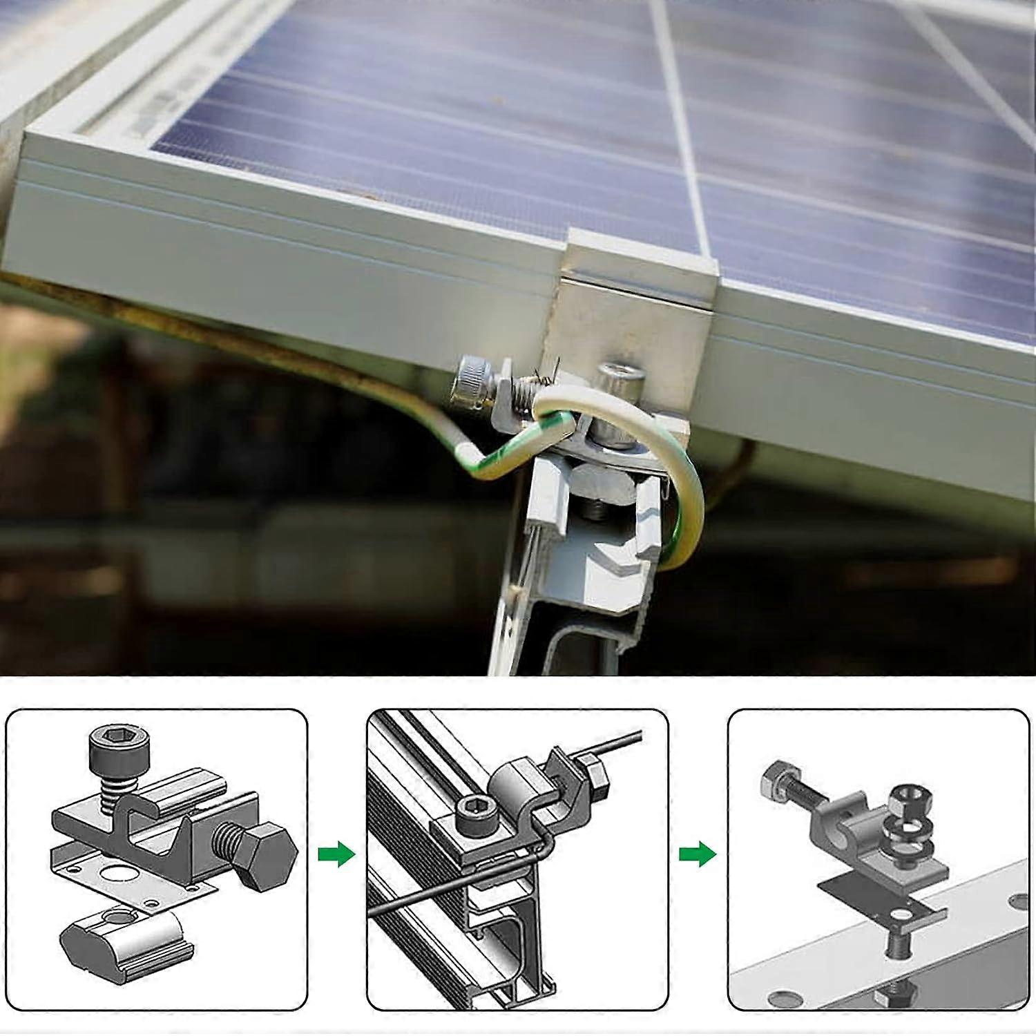 Pieces Standard Solar Panel Grounding Clips, Solar Mounting System ...