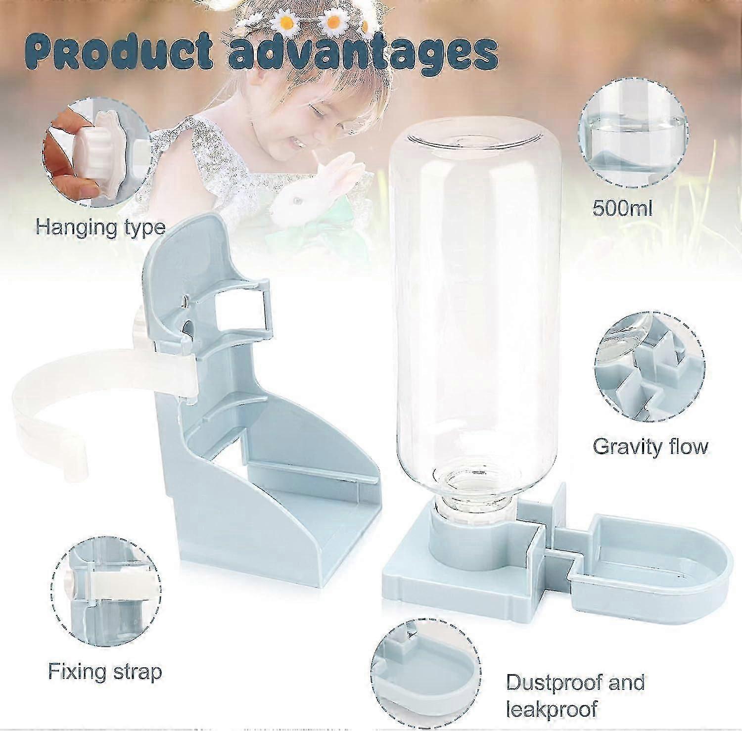 500ml Rabbit Water Dispenser Hanging Water Fountain Automatic Dispenser ...