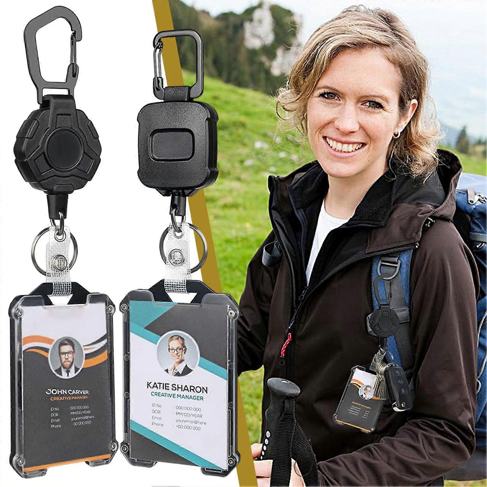 Heavy Duty Retractable Keychain Badge Holder with Lanyard - Outdoor ...