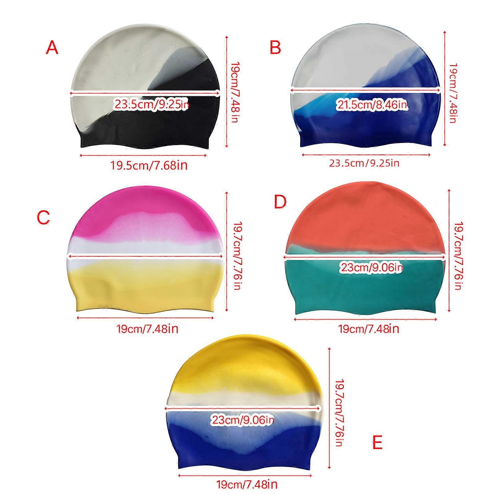 Swimming Hat Silicone Swim Hat Adult Kids Waterproof Elastic Swimming ...