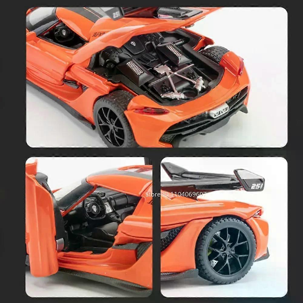 Scale 1:32 KNSG Jesko Car Model Toy Alloy Body Rubber Tires Diecast ...