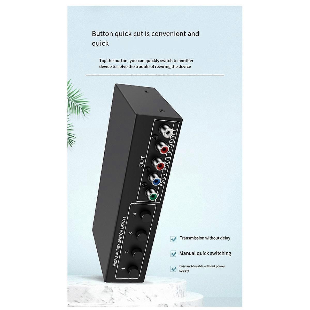 4x1 Component Video Signal Switcher YPbPr YCbCr Audio DSW41 Divider ...