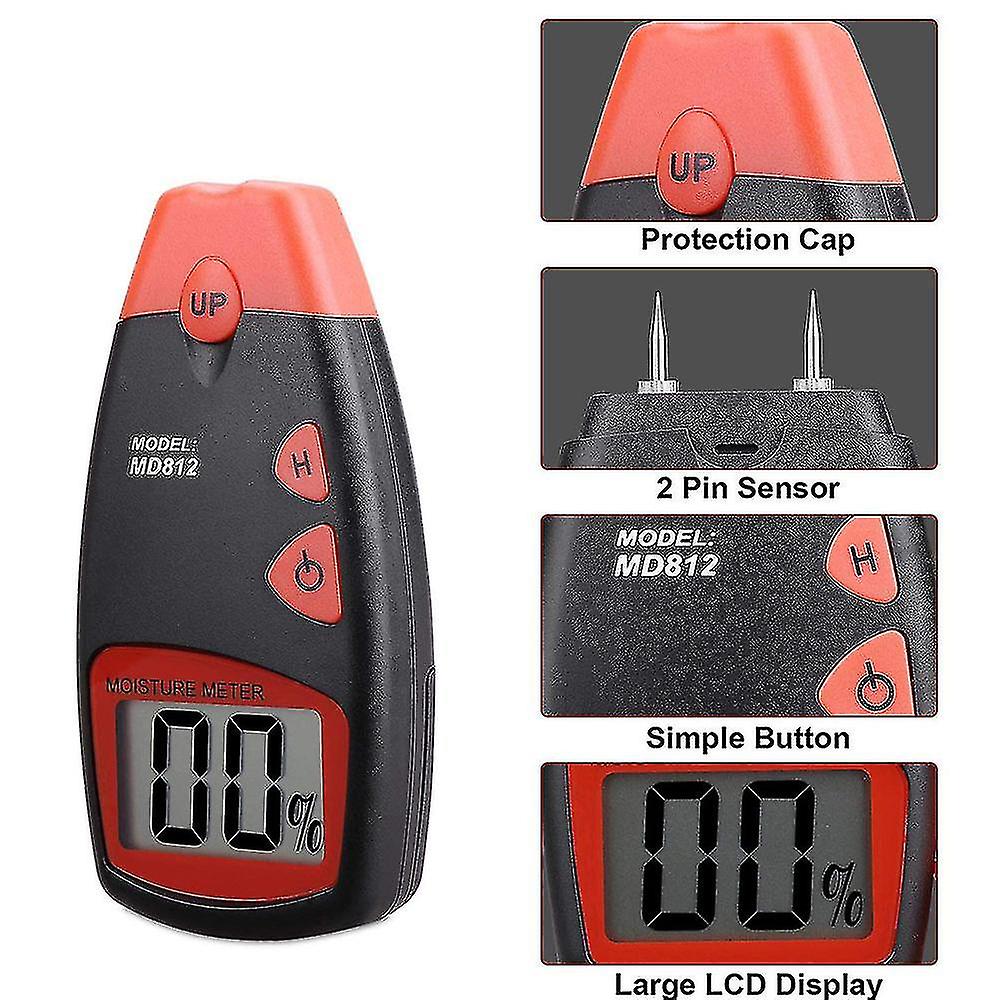 Wood Moisture Meter, Digital Water Leak Detector With Lcd Display For ...