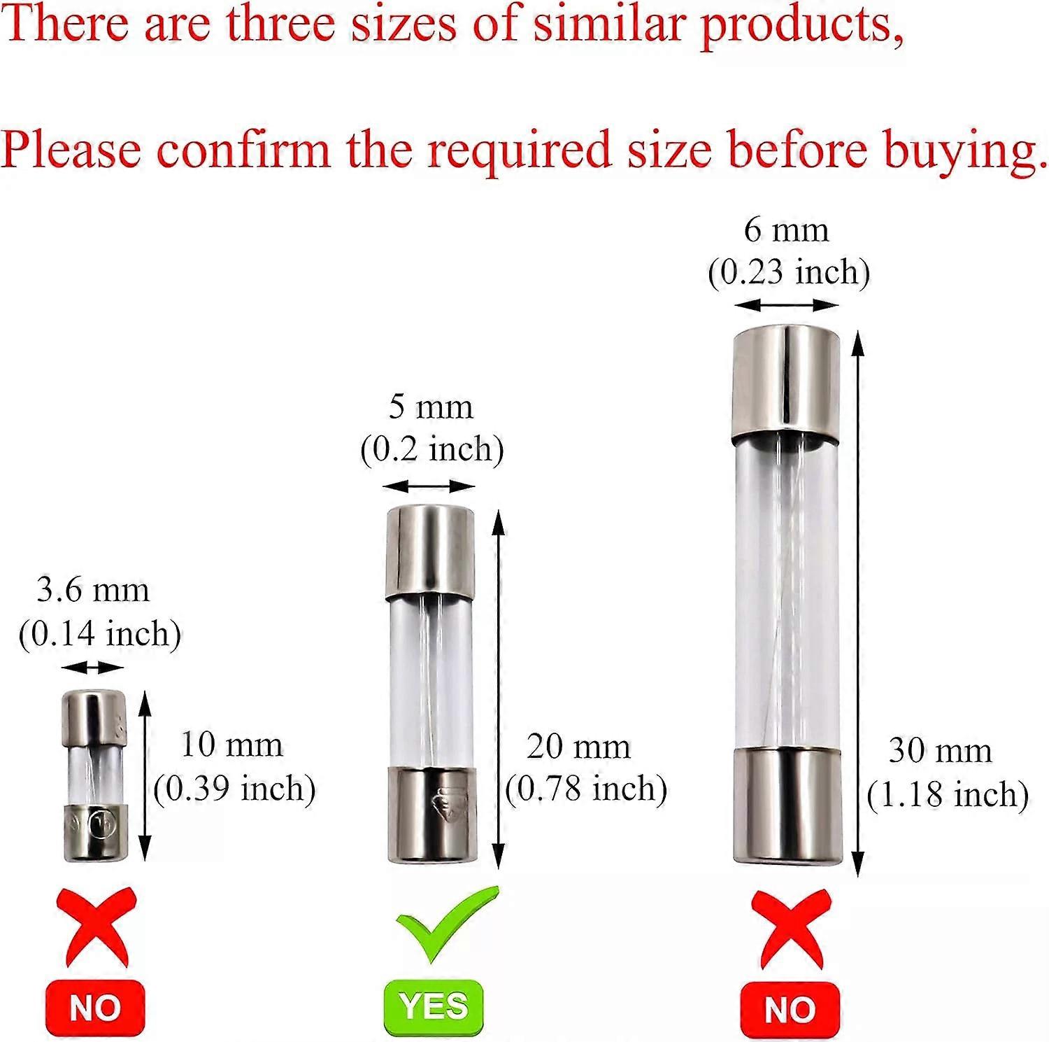 Fast-Blow Fuse, 10 Pack 5A 5 Amp 125V Glass Fuses 0.2 X 0.78 In | Fruugo UK