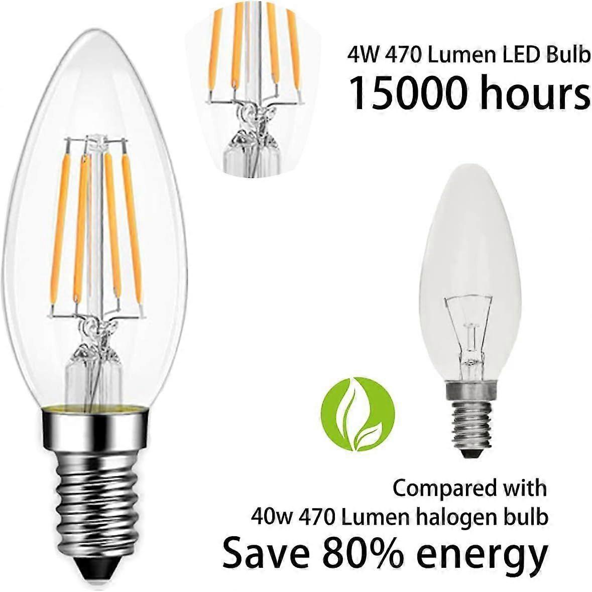 E14 LED Candle Light Bulbs, Small Edison Screw (SES) 2700K Warm White ...