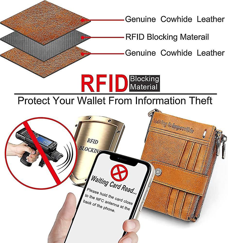 Wallet Men Genuine Leather Wallet Men Rfid Protection Wallet Small With ...