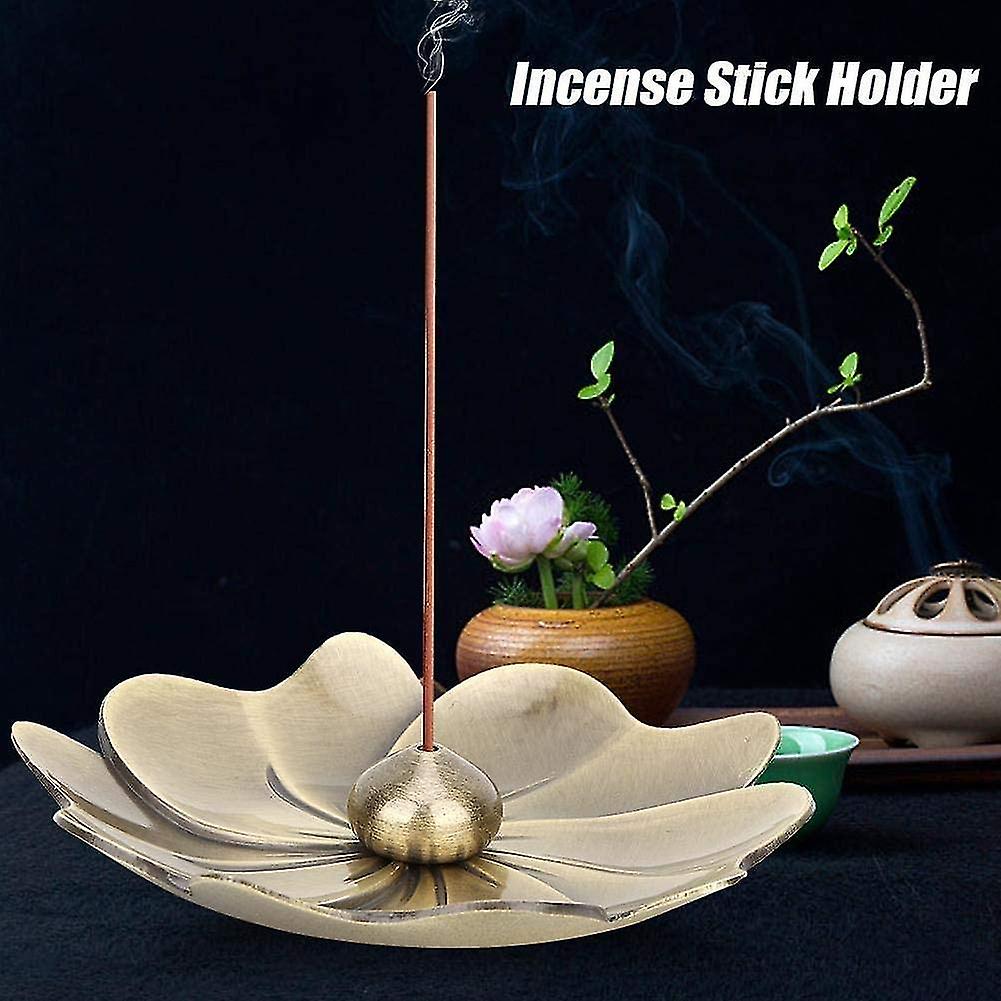 Mini Incense Stick Holder Pure Copper Lotus Flower Censer Thread ...