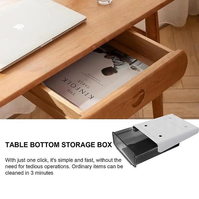 Under table drawer mount self-adhesive attachable drawer slide-out storage drawers punch-free ...