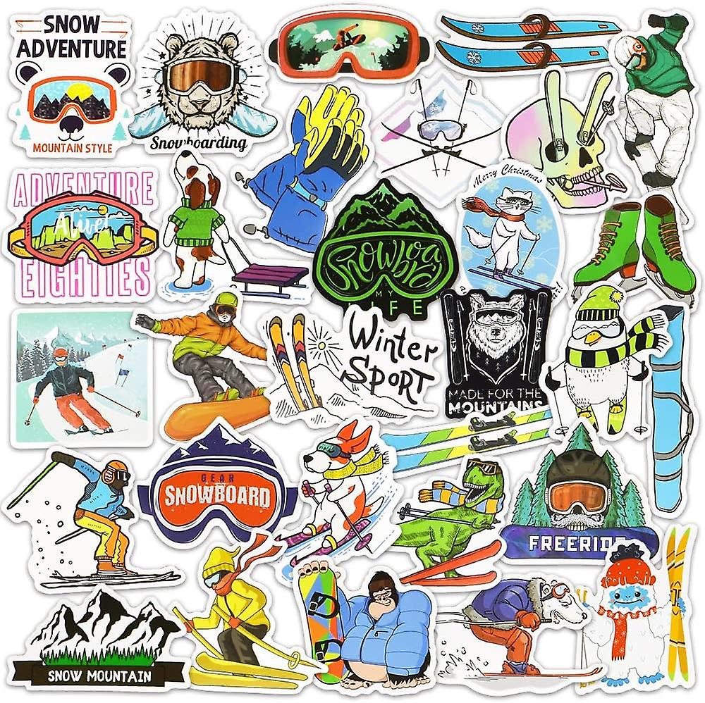 Ski Stickers for Snowboard Water Bottle Stickers for Boys Skiing Vinyl ...