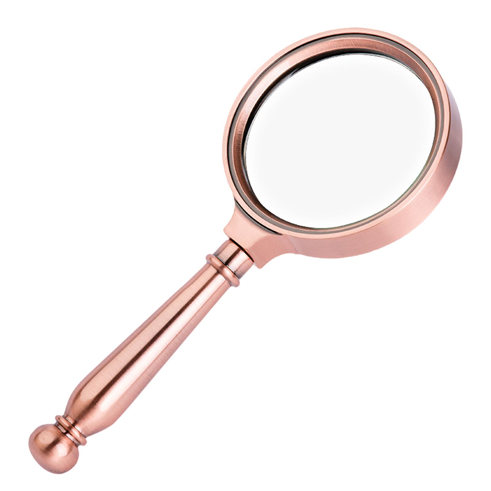 Magnifying Glass 5X Handheld Magnifier with Large Glass Lens & Metal ...