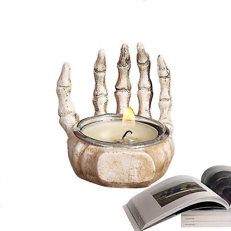 Skeleton Hand Candle Holder Spooky Tealight Skeleton Skull Candle ...