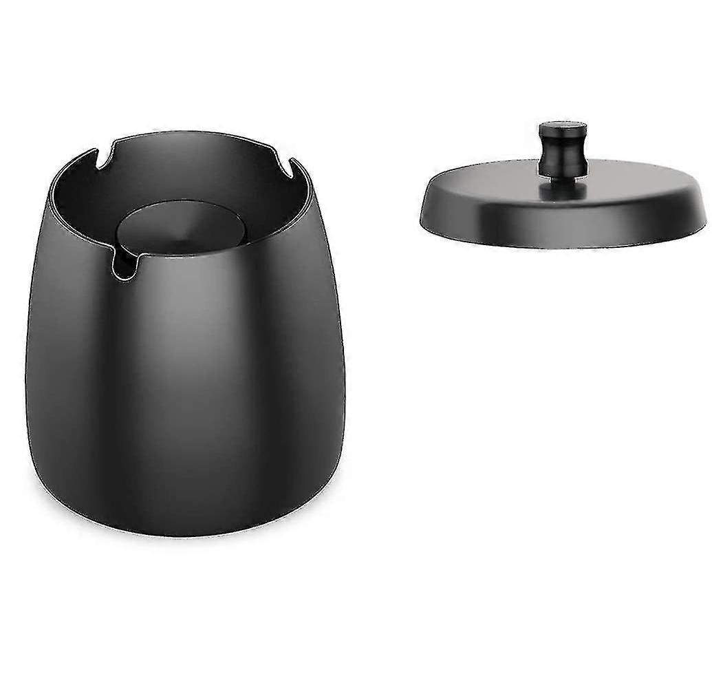 Ashtray Stainless Steel With Lid Heavy Ashtray Storm Wind Non-slip Base ...