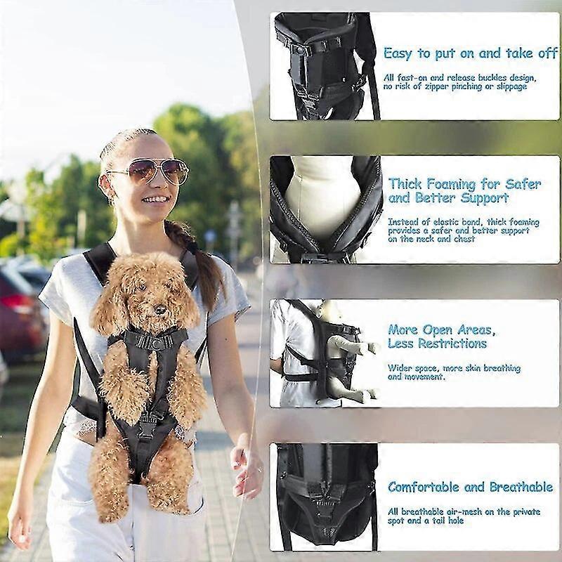 Benepaw Dog Carrier Backpack Adjustable Pet Carriers Front Facing Hands-free Safety Puppy Travel ...