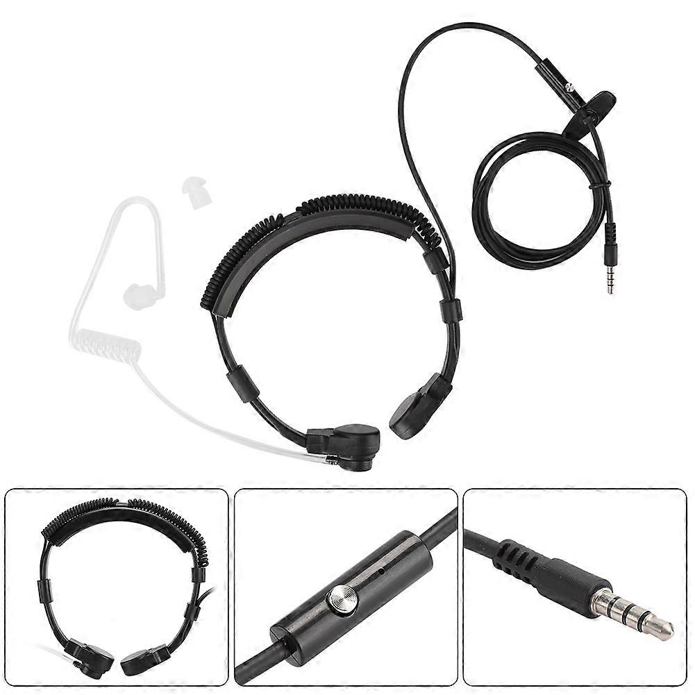 3.5mm Throat Mic Microphone Earphone PTT Adjustable Concealed Air ...
