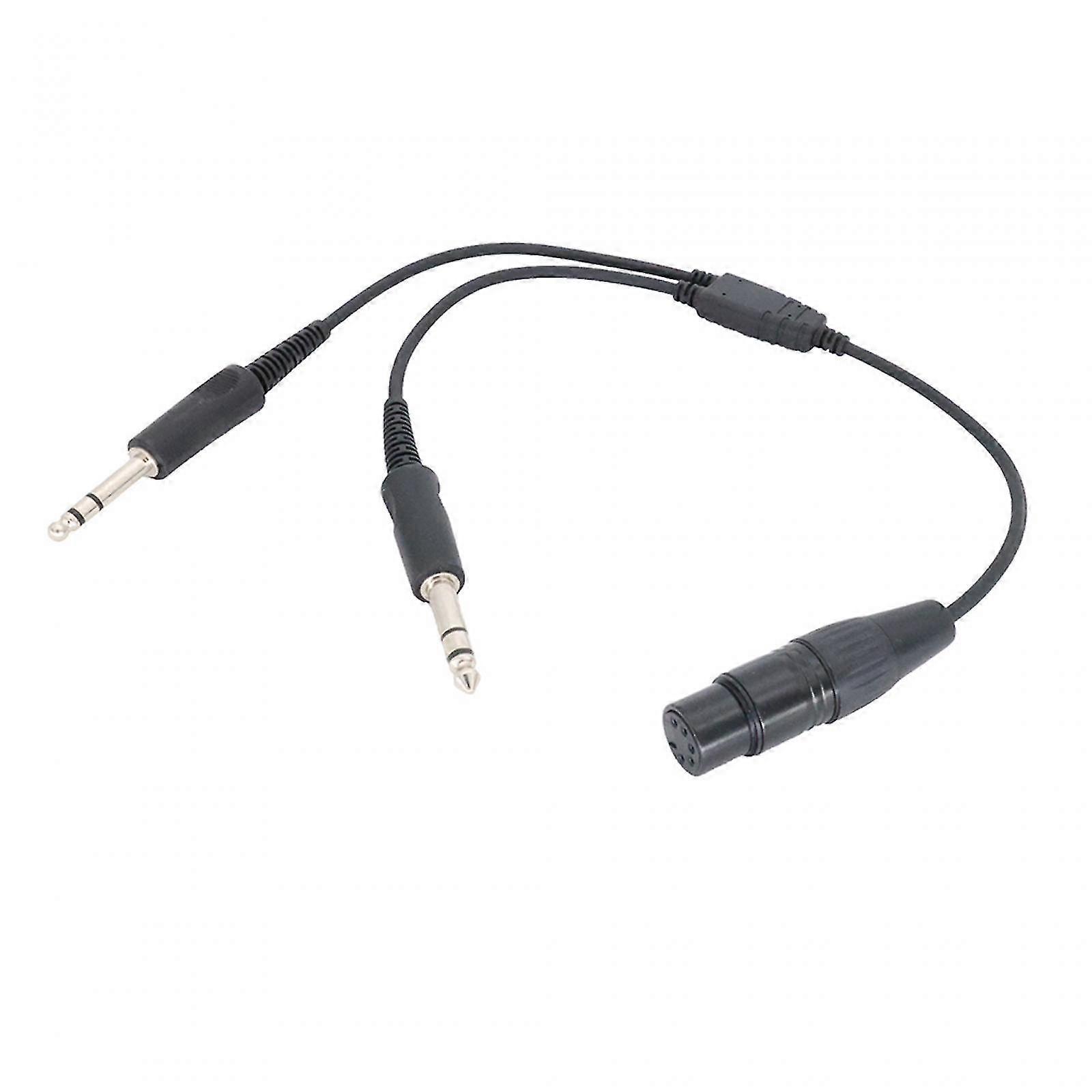 5 Pin Headset Adapter Cable Aviation Headphone Cable For Xlr To Ga Dual ...
