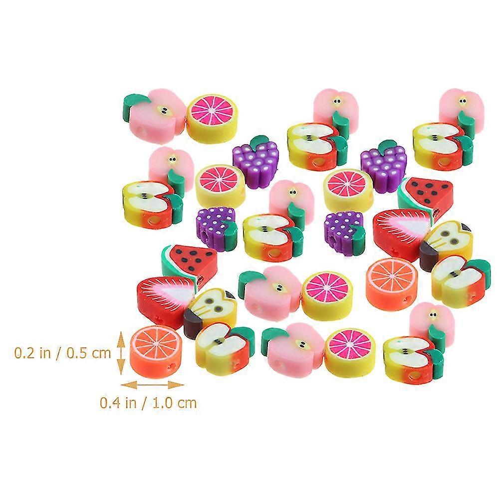 100pcs Fruit Theme Polymer Clay Beads Hand-made Beads Charms for Jewelry Making | Fruugo UK