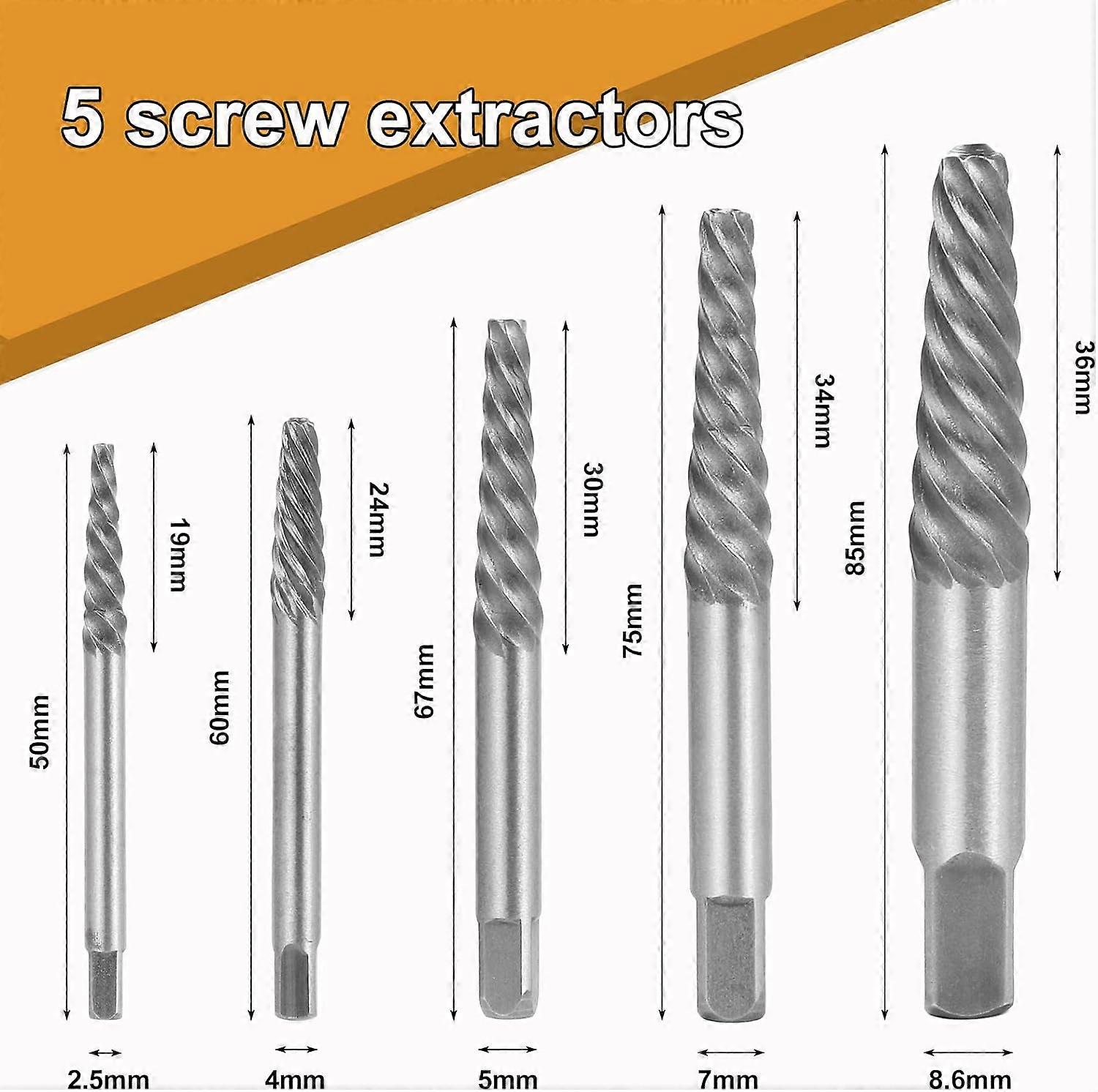 10 pcs screw extractor set, tap twist drill, imperial drill bits, made ...