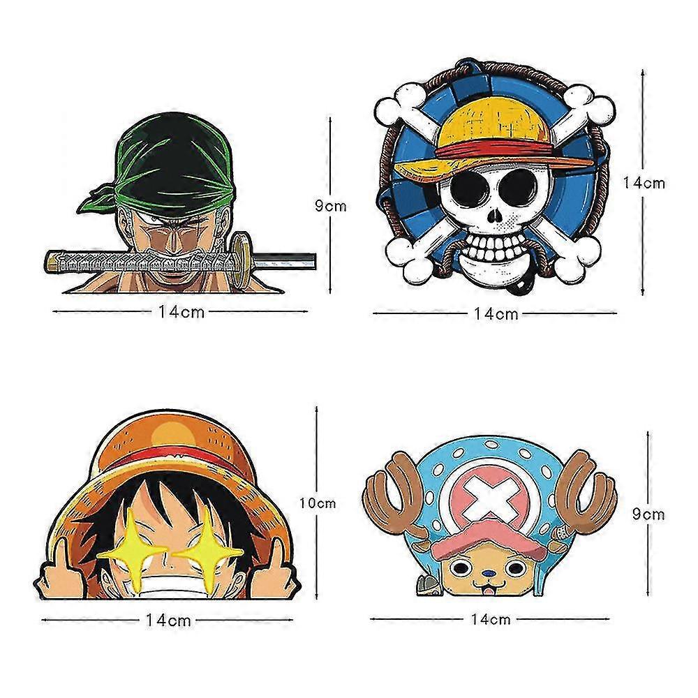One Piece Monkey D. Luffy Roronoa Zoro Chopper Peeking Car Decals ...
