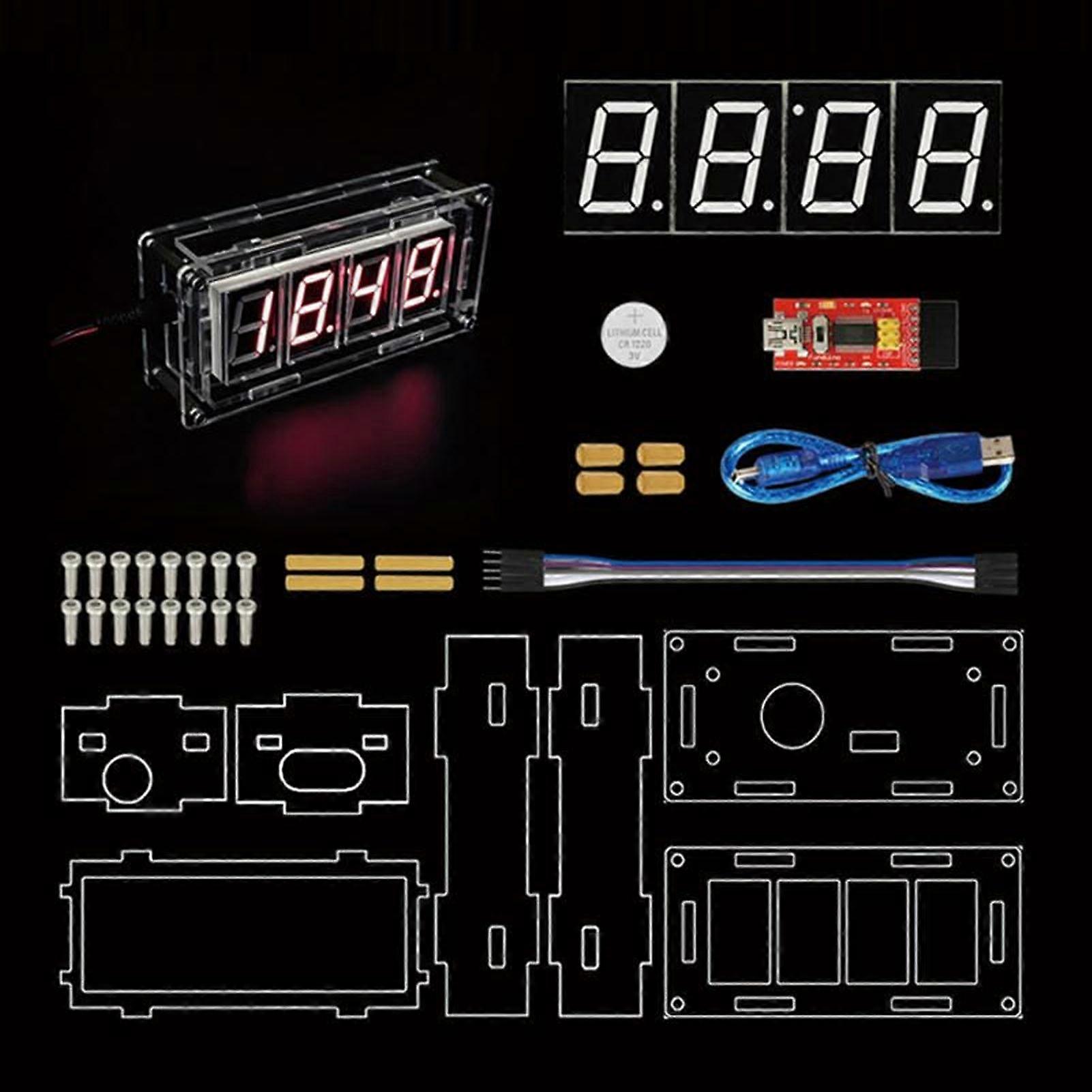 DIY Digital Clock Kit Clear Accurate Time Display Adjustable Electronic ...