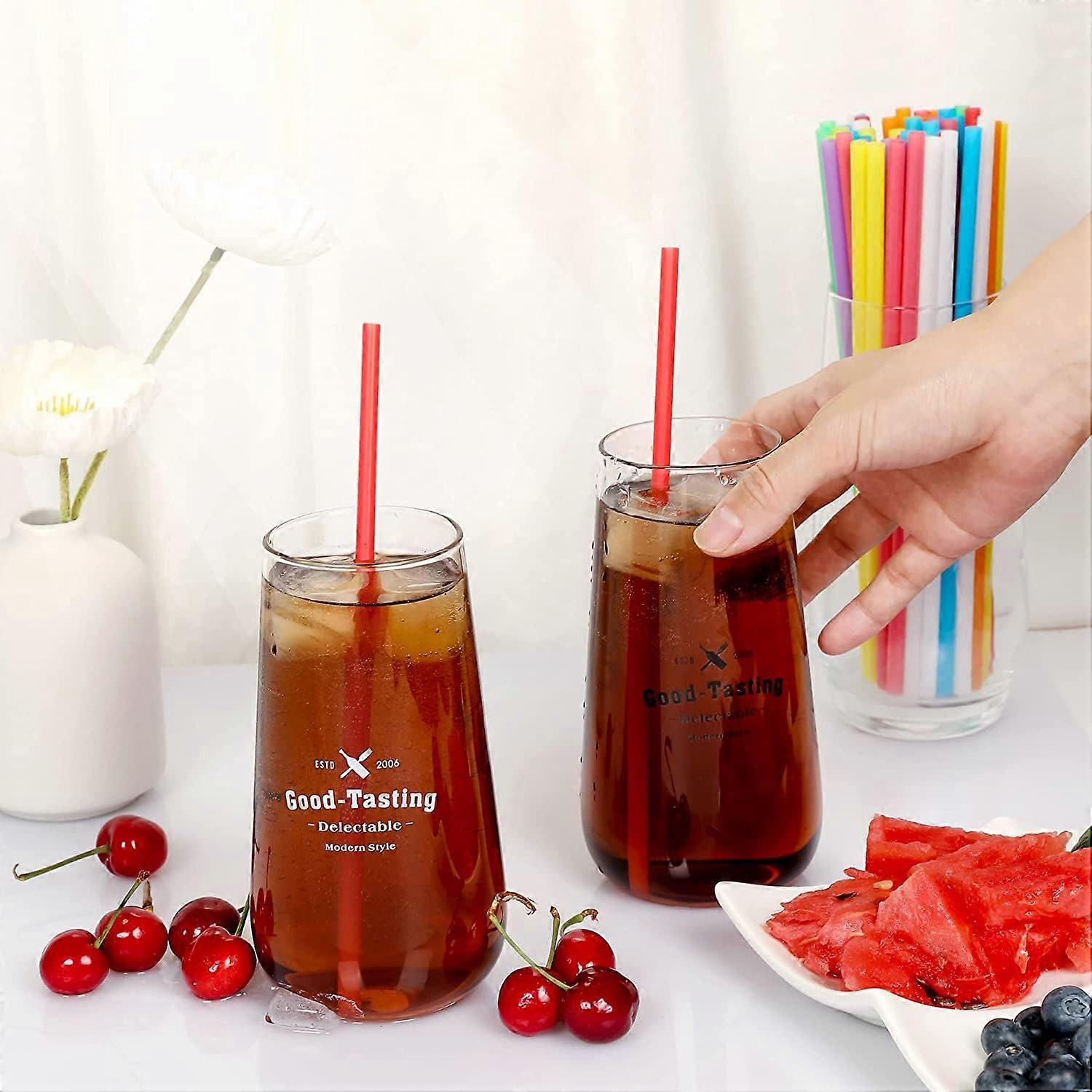 Jumbo Smoothie Straws, Colorful Disposable Plastic Large Wide-mouthed ...