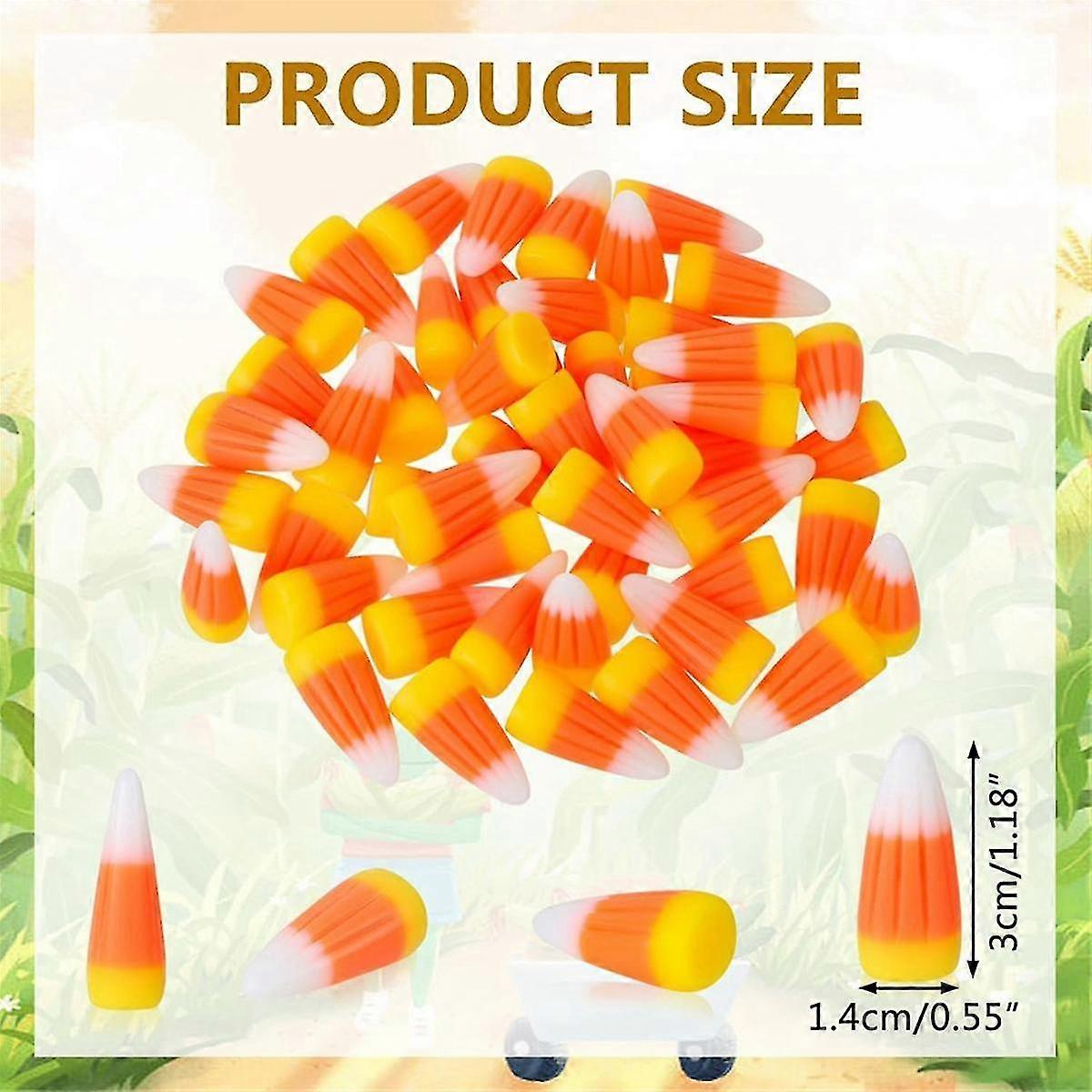 50Pcs Halloween Resin Candy Corn Artificial 3D Candy Corn Bead Fall ...