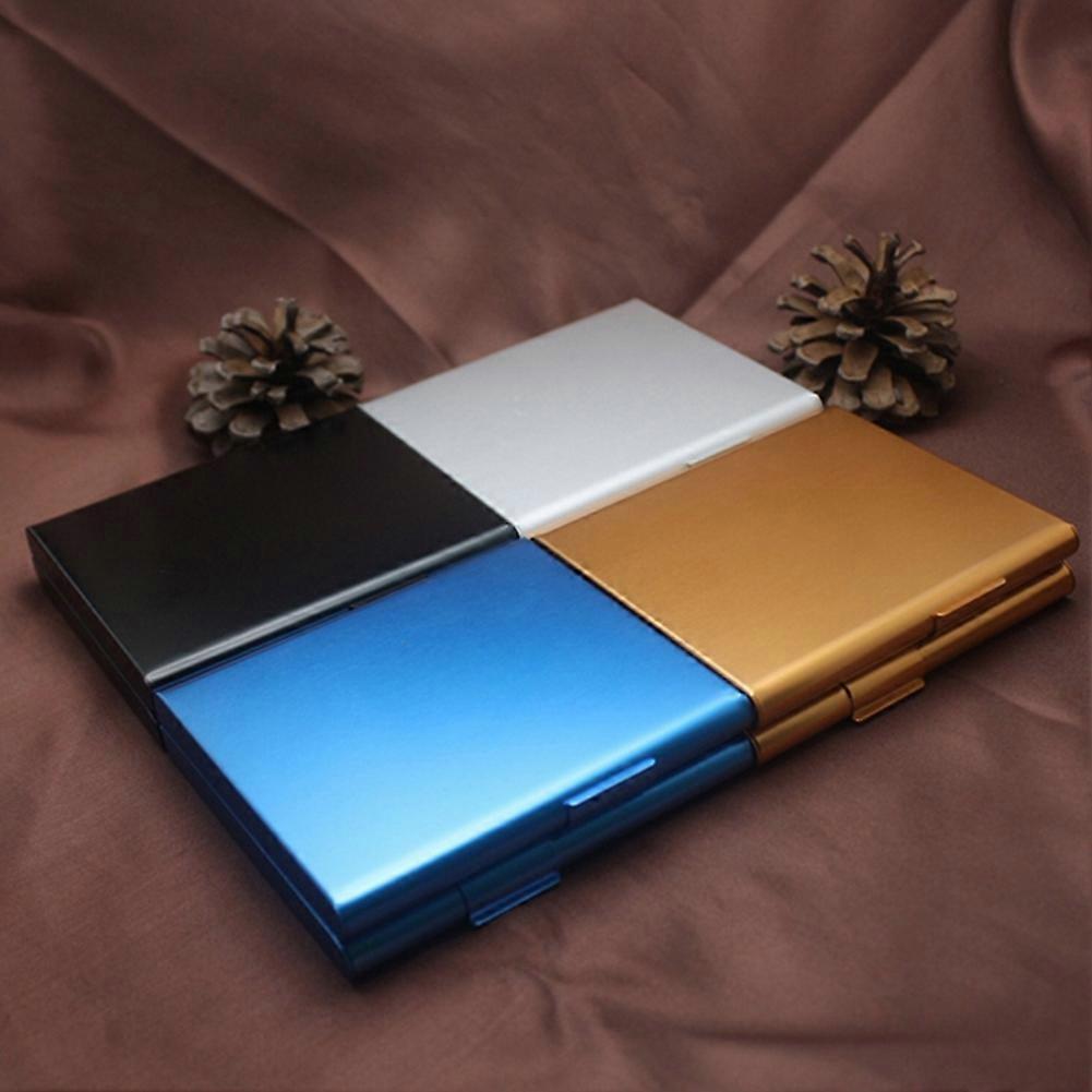 Metal Double Layer Smoking Cigar Case 20 Cigarettes Box Holder Storage ...