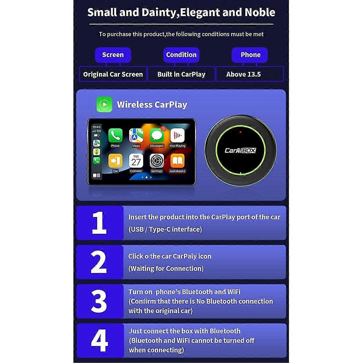 Caraibox Carplay Adapter Cablato A Wireless Carplay Screen Projection ...