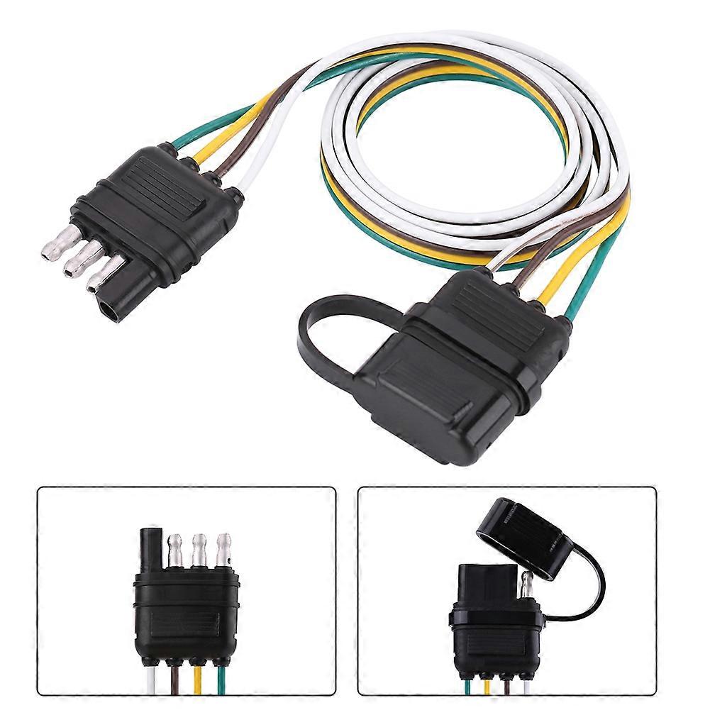 6-24V 4 Pin Flat Trailer Plug Socket Wiring Connector Adapter for ...
