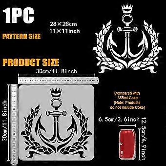 Anchor and Helm Painting Large Stencil 11.8x11.8" PET Ancient Anchor ...