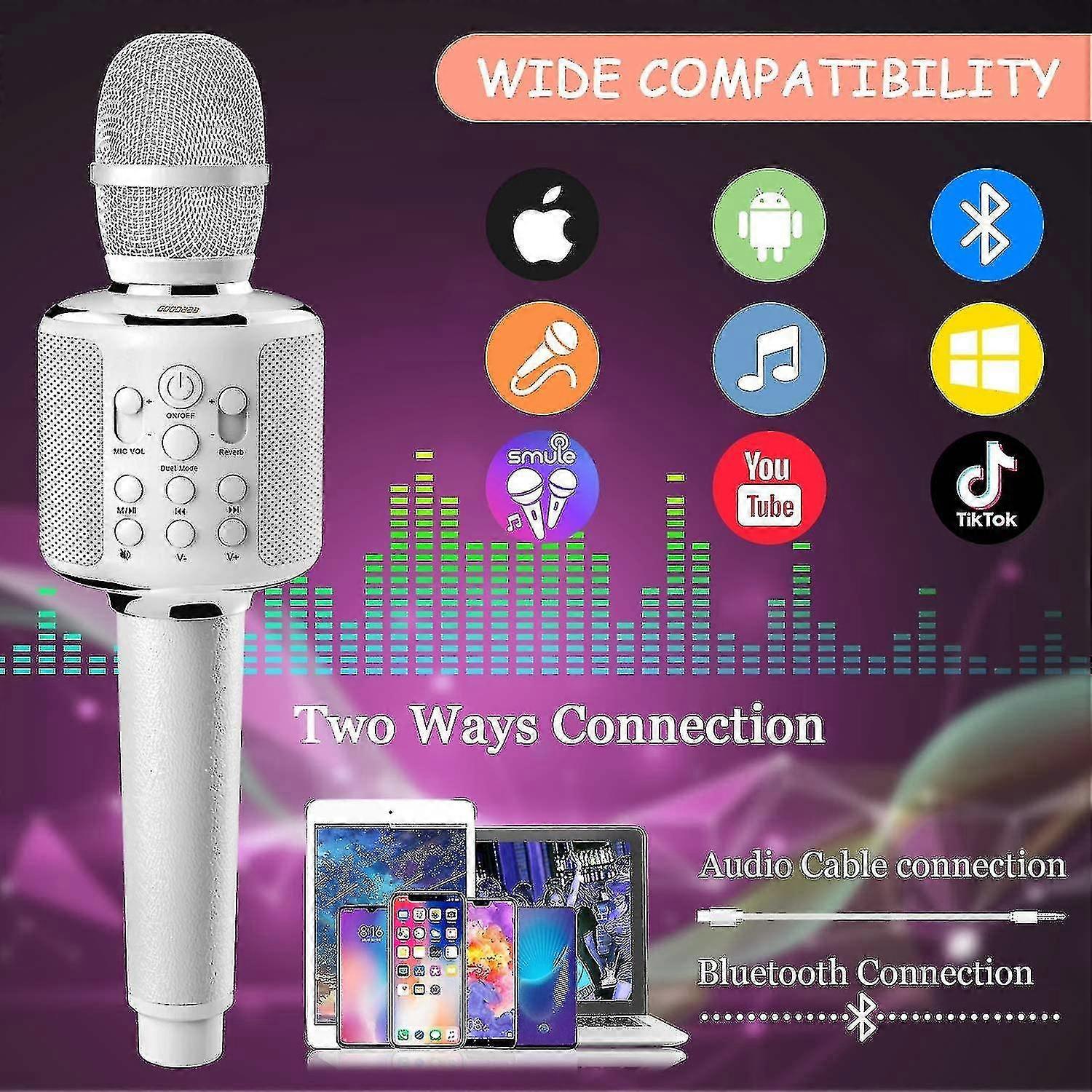 Karaoke Microphone Bluetooth Wireless Portable Home Singing Machine ...