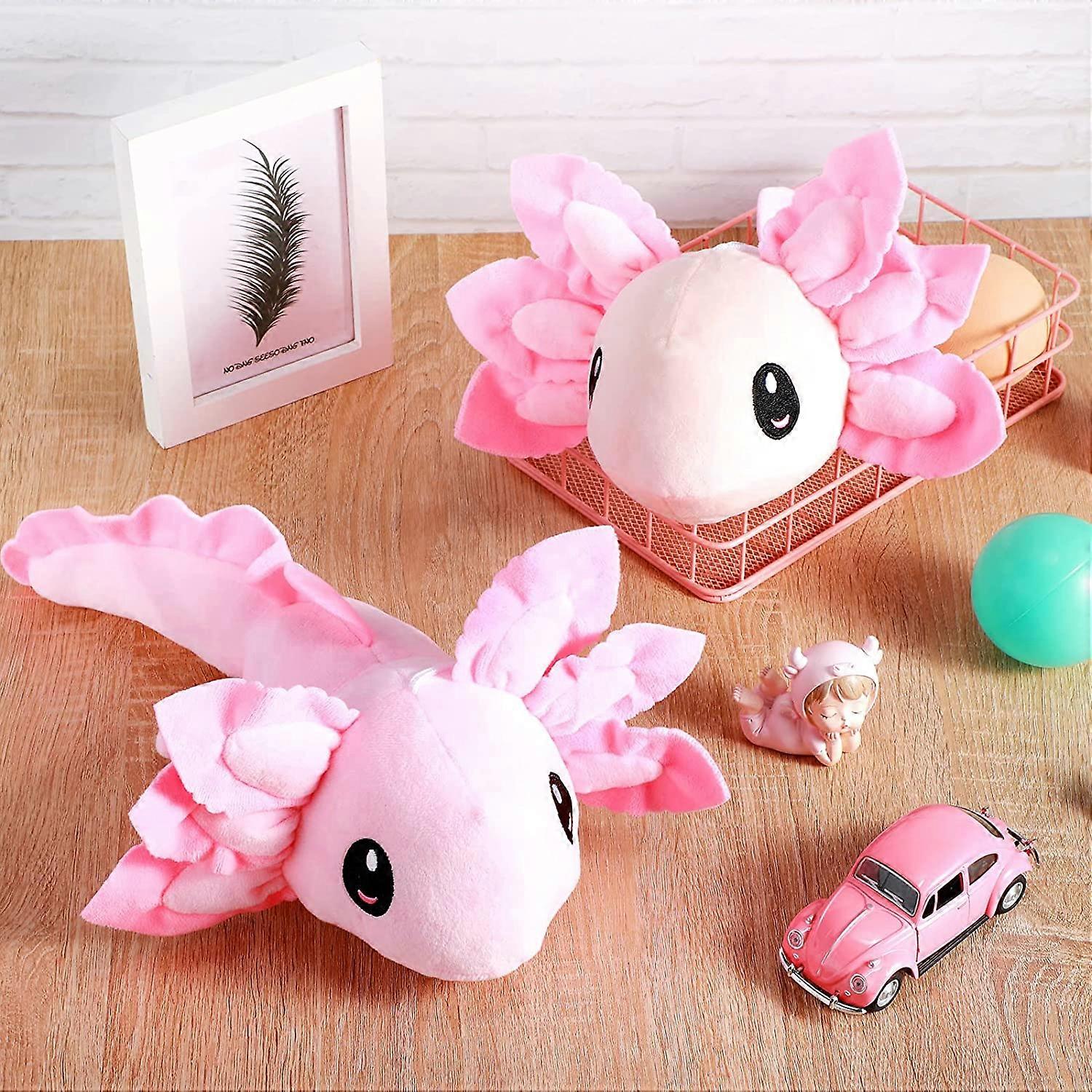 2 Pieces Pink Axolotl Plush Stuffed Salamander Axolotl Stuffed Animal ...