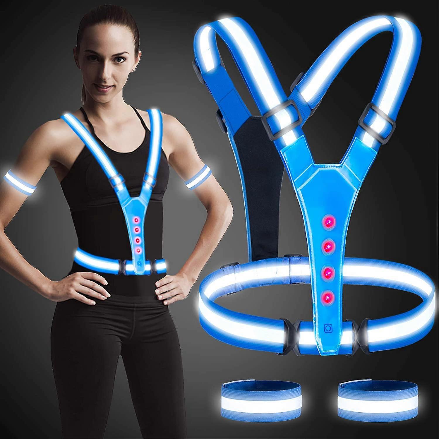 Led Reflective Vest, High Visibility Led Reflective Safety Vest Running ...