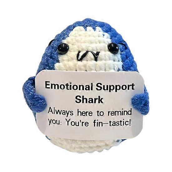 Emotional Support Shark Knitted Doll Positive Crochet Shark Gift Handcrafted Stress | Fruugo UK