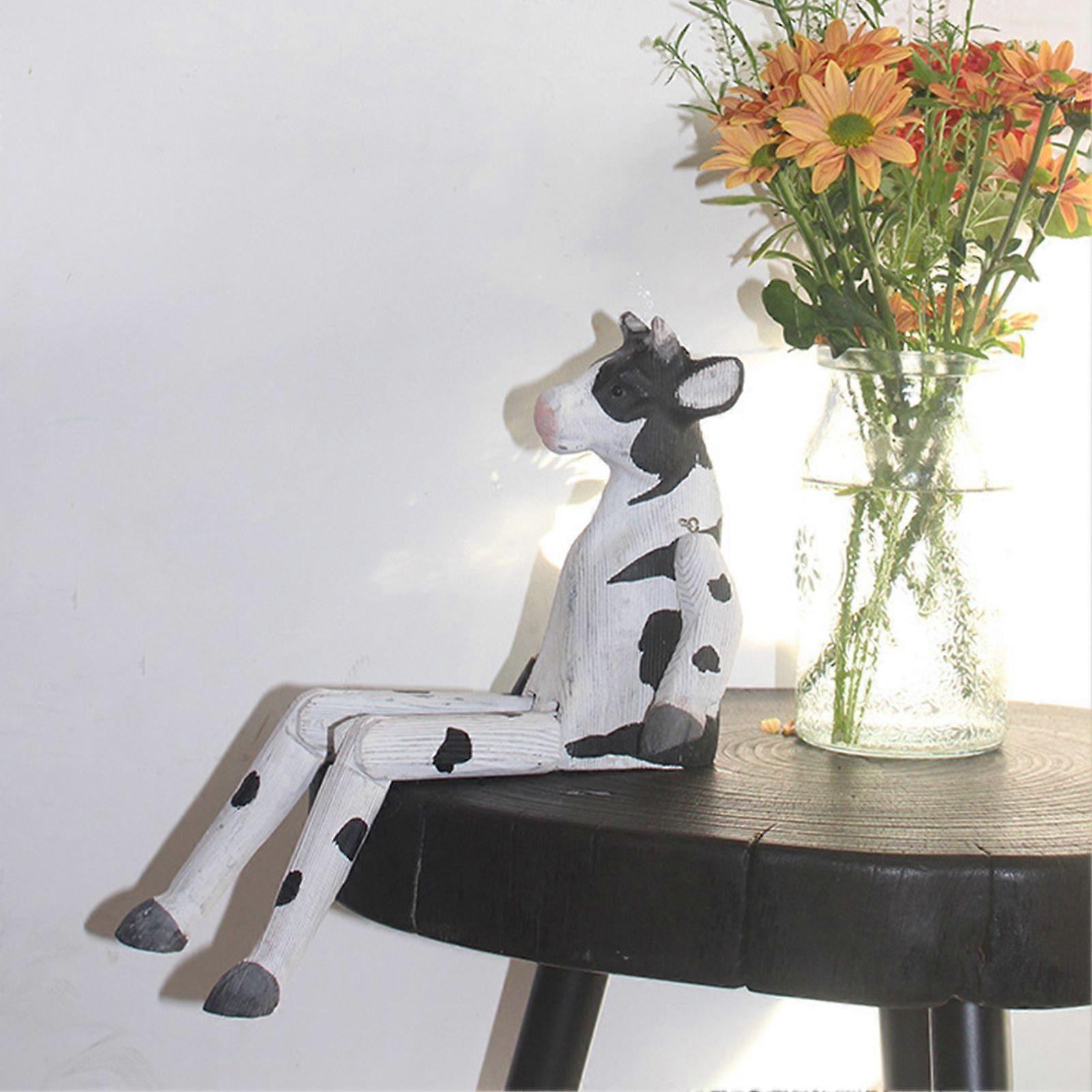 Wooden Animal Ornament Hand-Crafted Rustic Animal Figurine with Movable ...