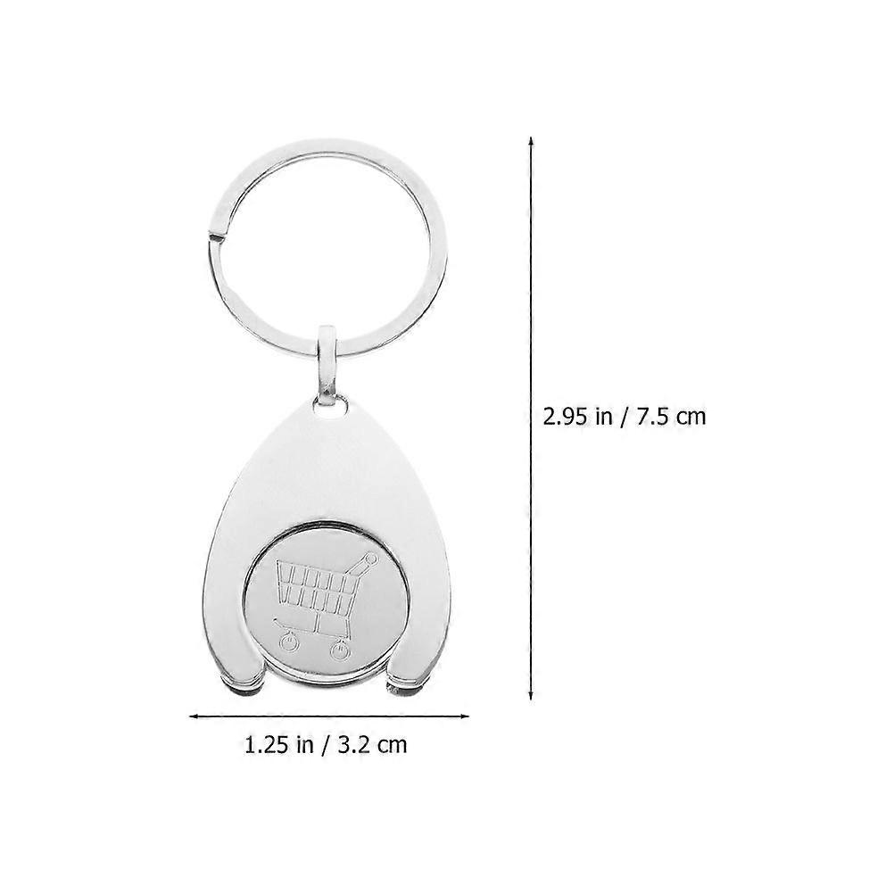 3pcs Shopping Trolley Tokens Key Ring Metal Token Coin Keyring Coin ...