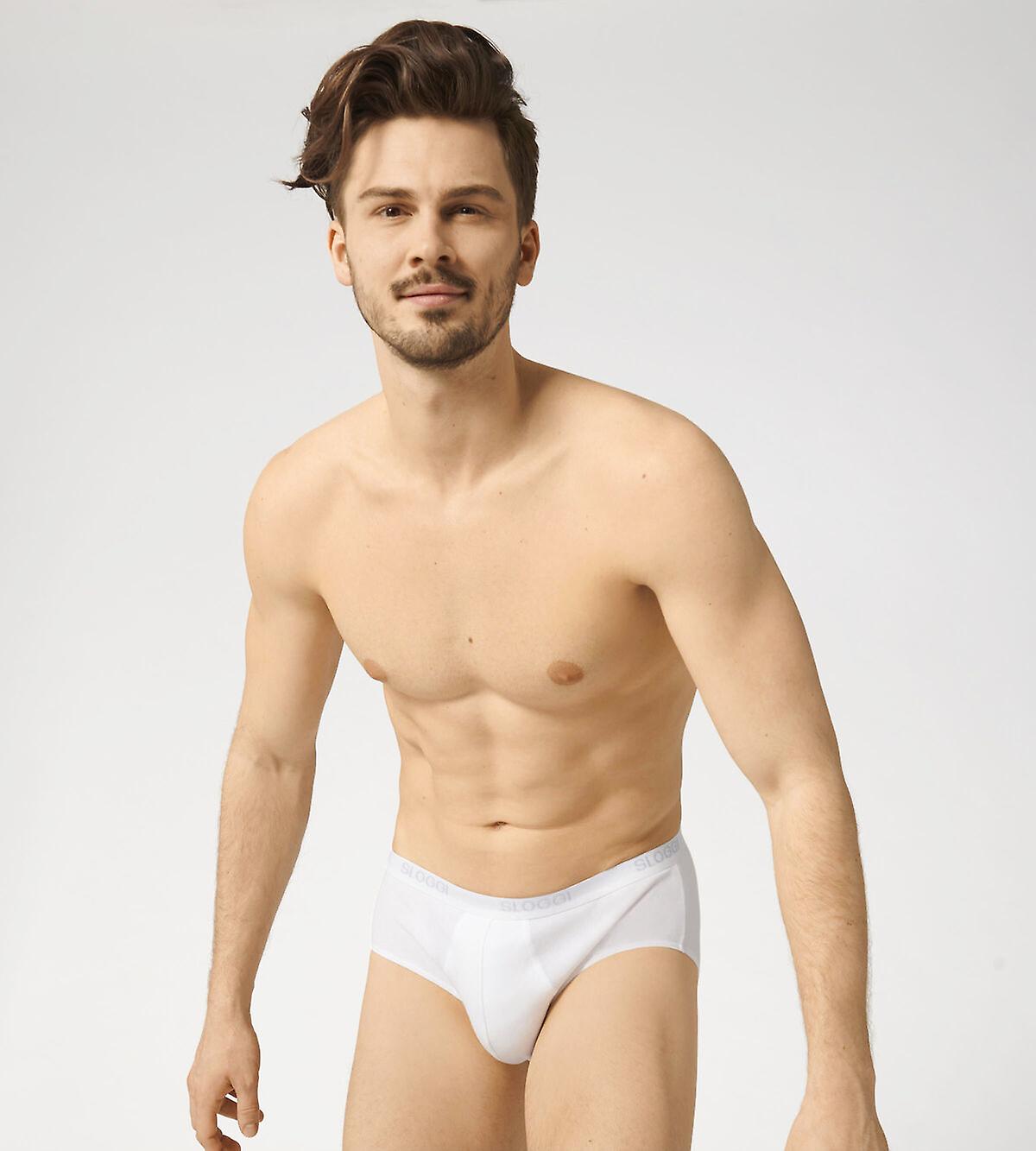 Sloggi Men Basic Men's Midi 2 Pack - White | Fruugo UK