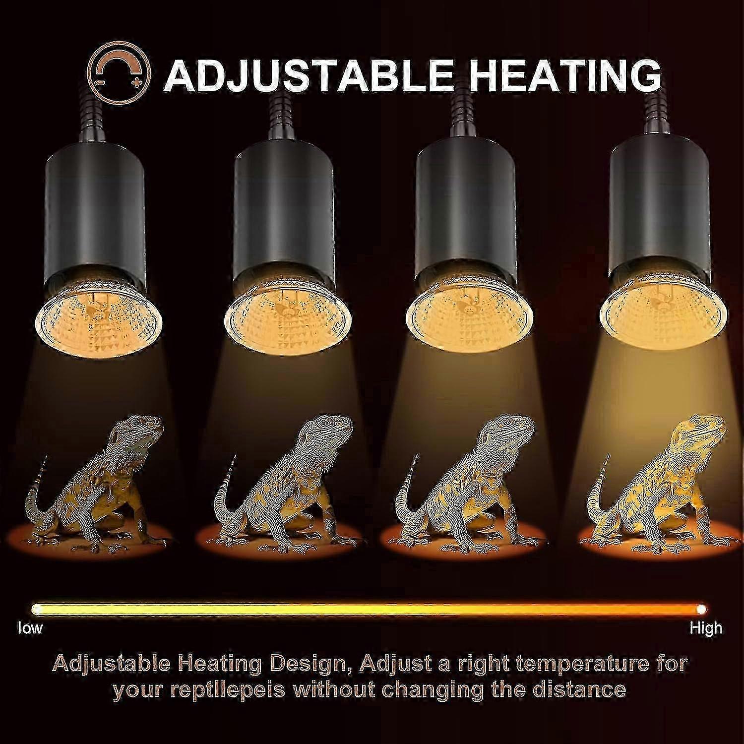 Uva Uvb Heat Lamp 4-pack For Reptiles, 25w 50w 75w Turtle Light Bulbs ...