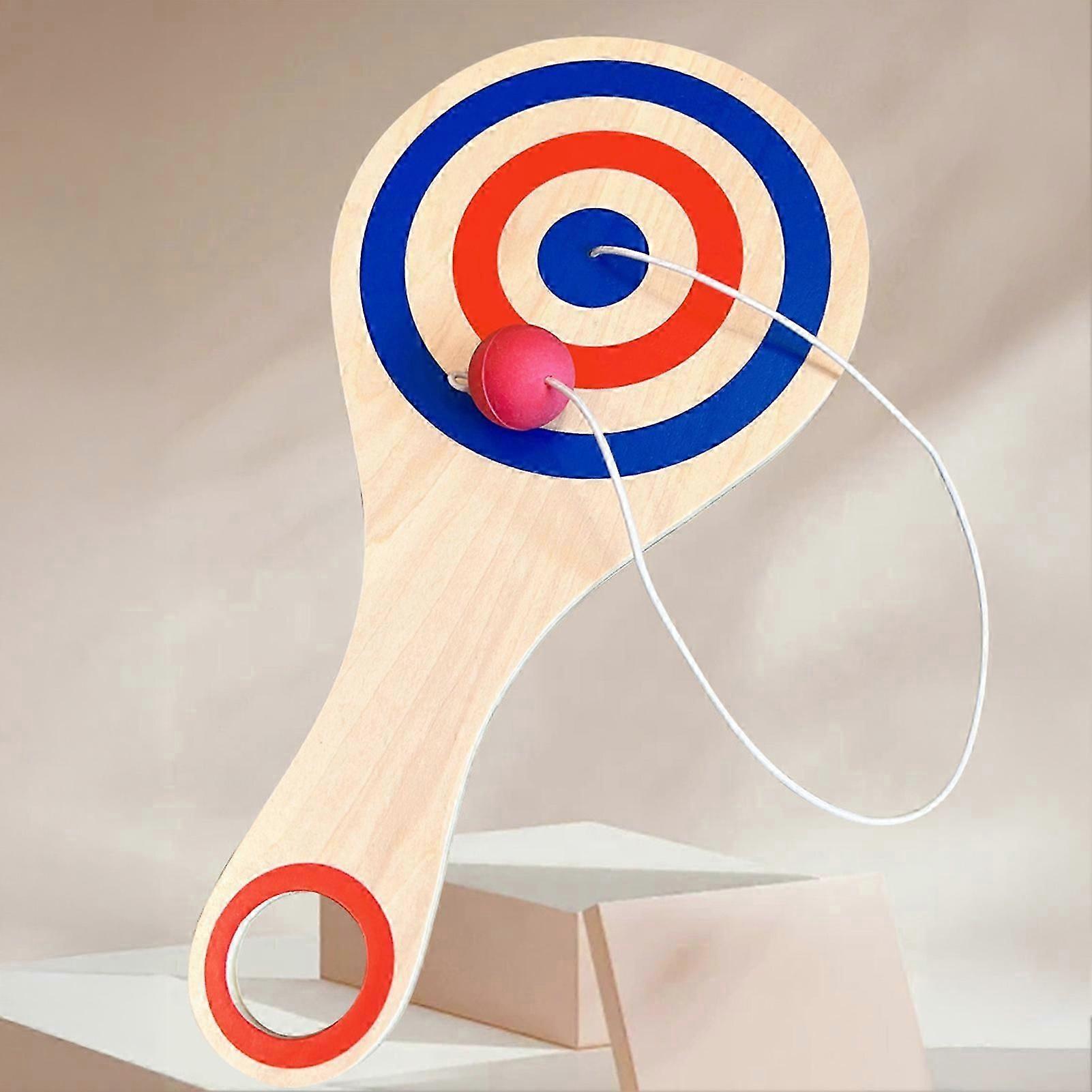 Wooden Flip Paddle Game Toy with Red Ball on String Paddle Toy for Kids ...