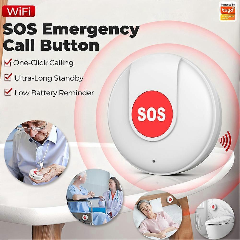 2PCS Tuya Smart WiFi SOS Button Emergency Wireless Security Alarm Panic ...