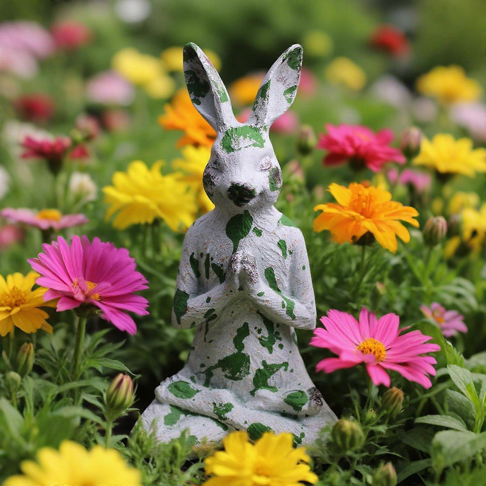 Creative Craft Resin Yoga Rabbit Figurine Decoration Funny Yoga Rabbit ...